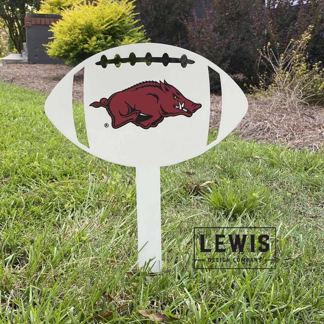 Arkansas Razorbacks Football Stake Metal Sign, Football Sign, Football ...