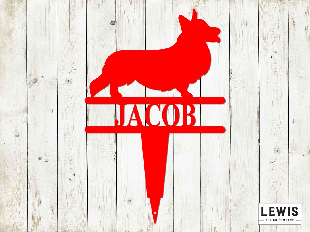 Corgi Yard Stake With Custom Name, Beagle Sign, Custom Metal Stake ...