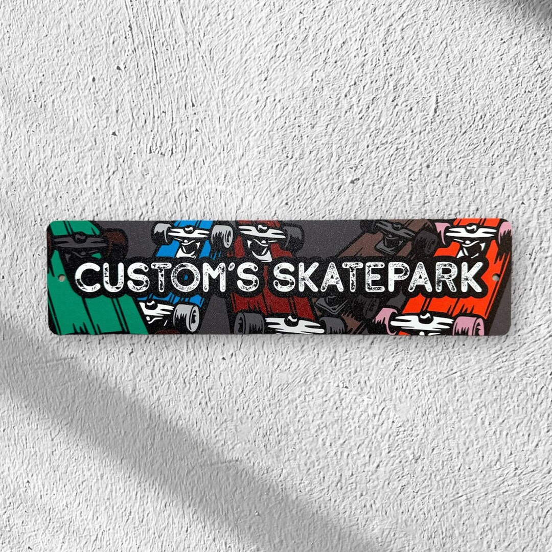 Custom Printed Skatepark Sign, Custom Metal Powder Coated & Printed ...