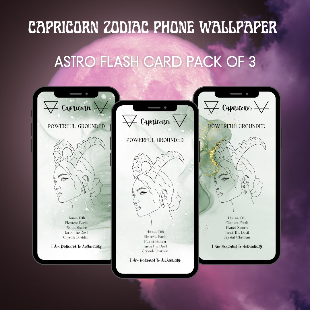 Capricorn Sun, Moon and Rising Wallpaper, Zodiac Wallpaper, iPhone ...