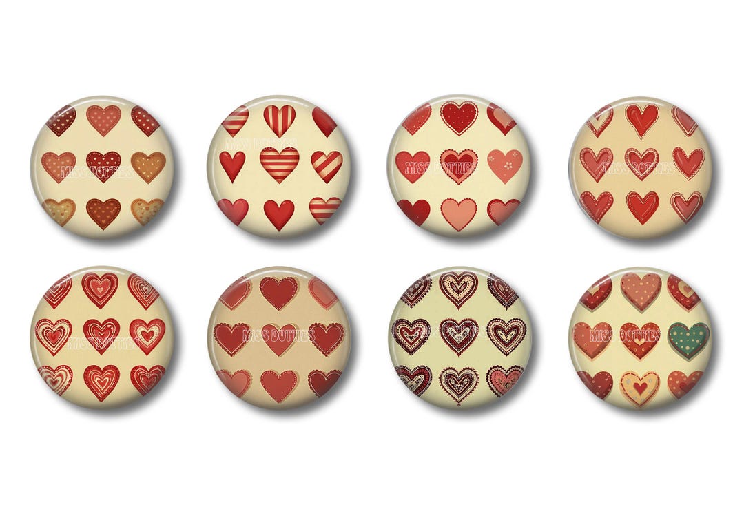 Heart Pins, Heart Magnets, Heart Flat Backs, Hearts, Embellishments - Etsy