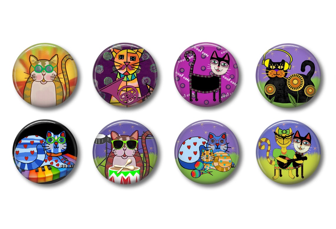 Cat Flair Pins Cat Flair Buttons Animal Flair Pins Animal - Etsy France