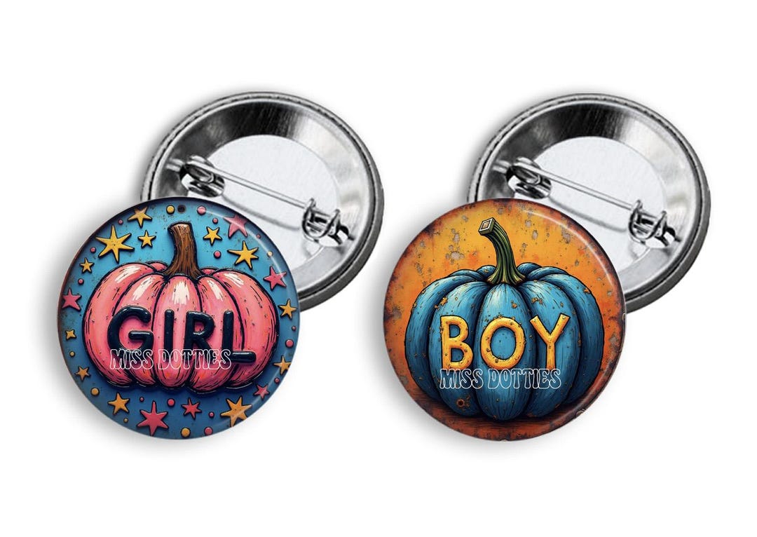 Gender Reveal Pins, Gender Reveal Buttons, Boy Pins, Boy Buttons, Girl ...