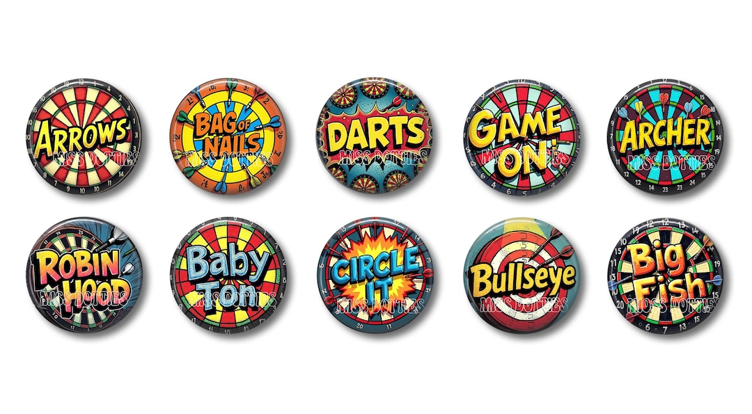 Dart Pins, Dart Buttons, Dart Magnets, Flat Backs, Flair Pins, Magnets ...