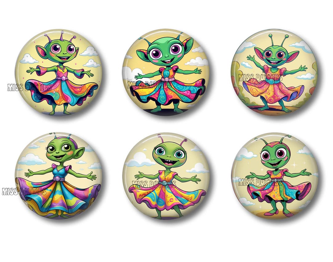 Alien Girl Pins, Alien Girl Magnets, Alien Girl Flat Backs, Alien Pins ...