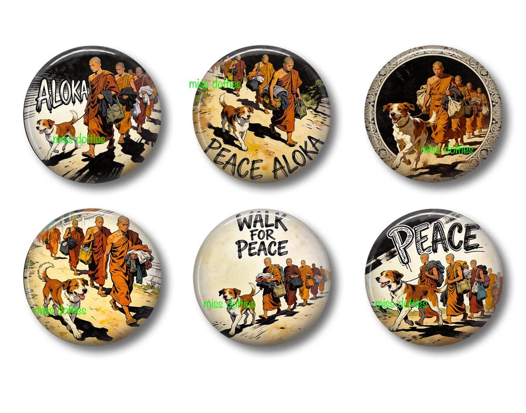 Buddhist Peace Walk Flair Pins, Magnets - Etsy
