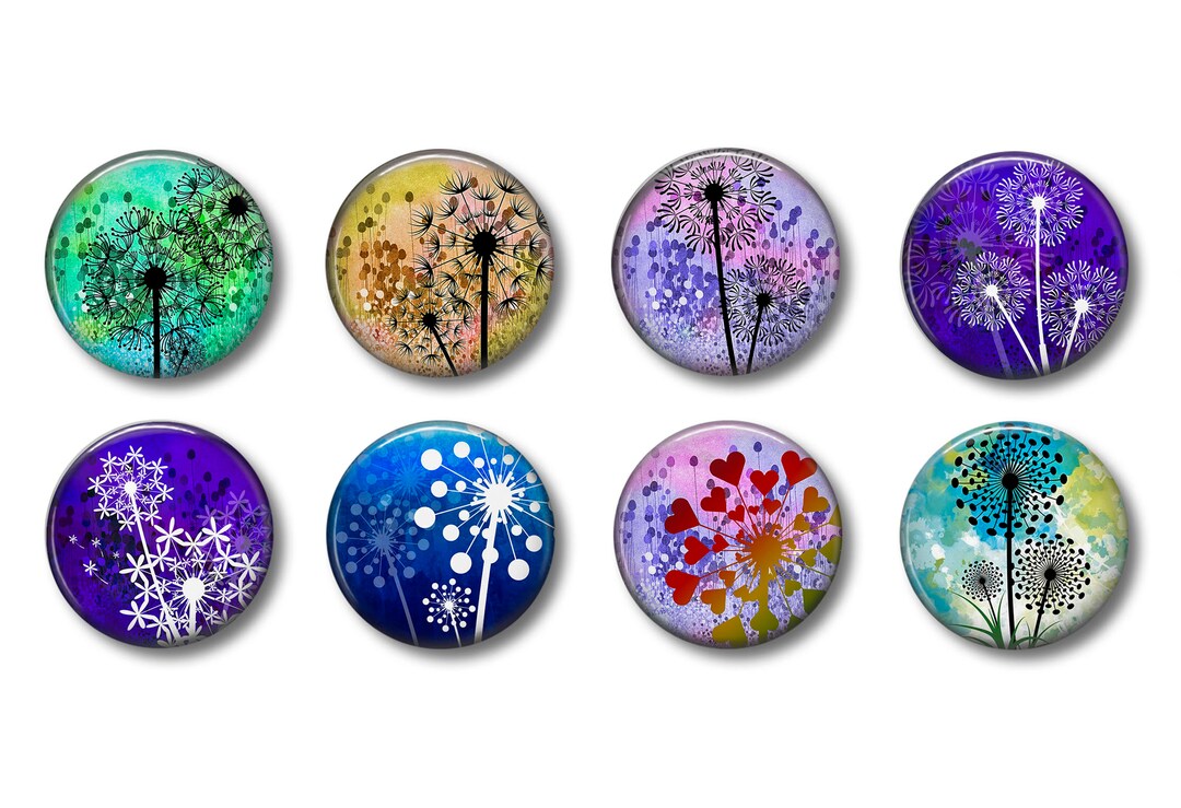 Flower Flair Pins, Flower Flair Buttons, Abstract Flair Pins, Abstract ...