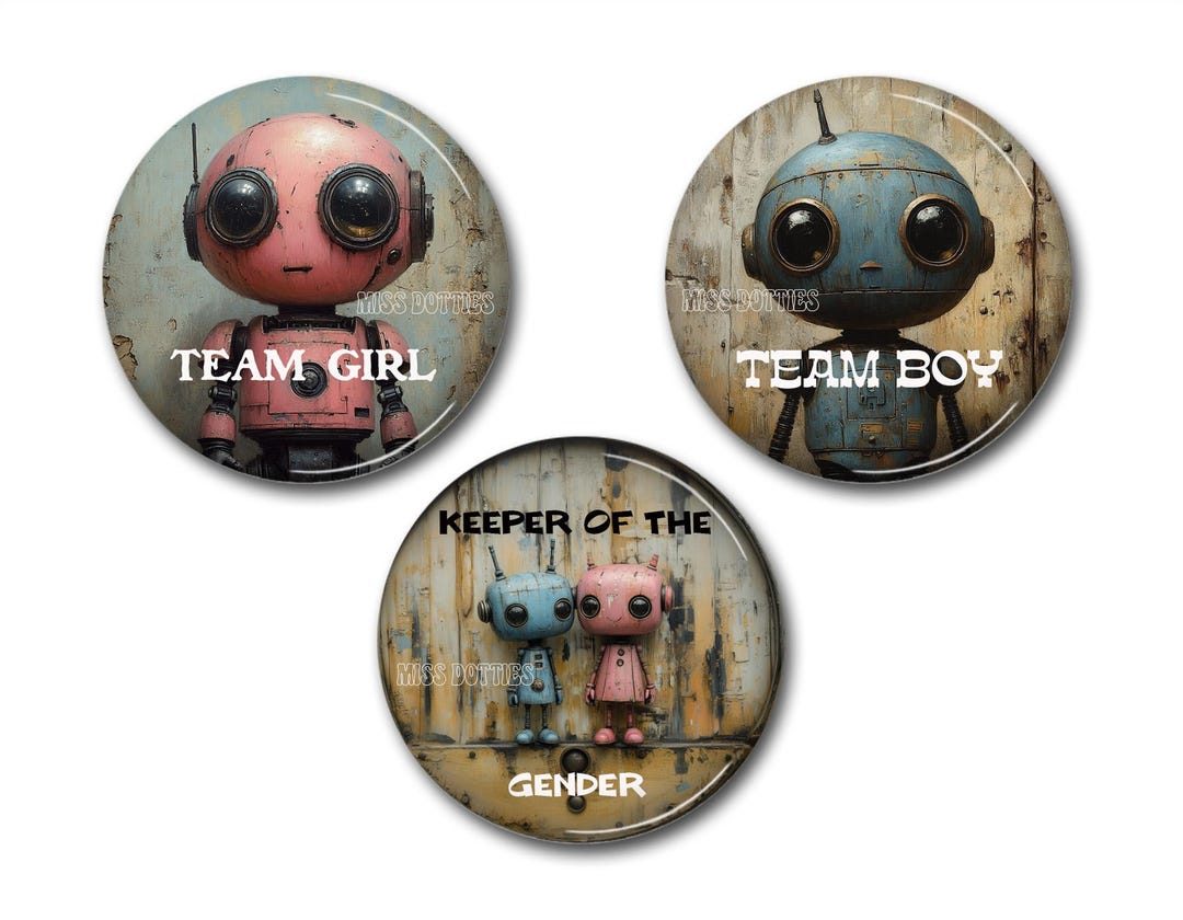 Gender Reveal Pins, Gender Reveal Buttons, Boy Pins, Boy Buttons, Girl ...