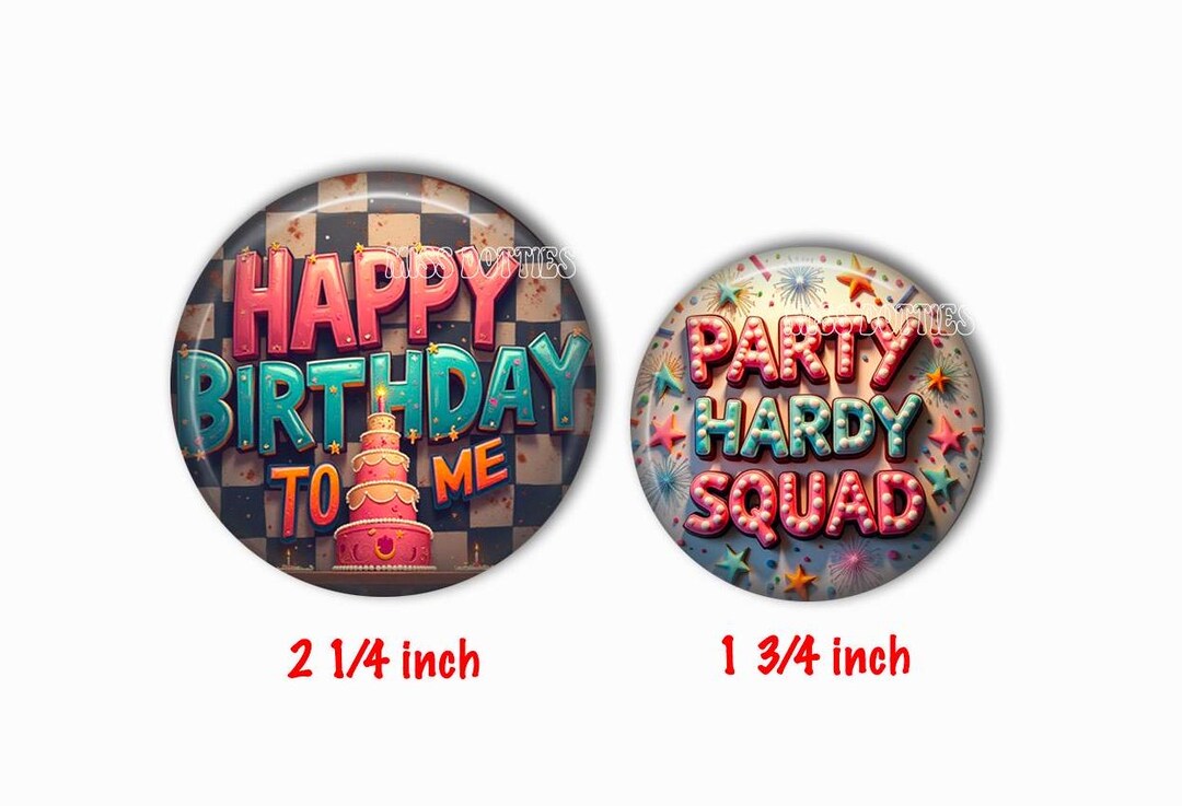 Birthday Party Buttons, Birthday Party Favors, Birthday Gifts, Party ...