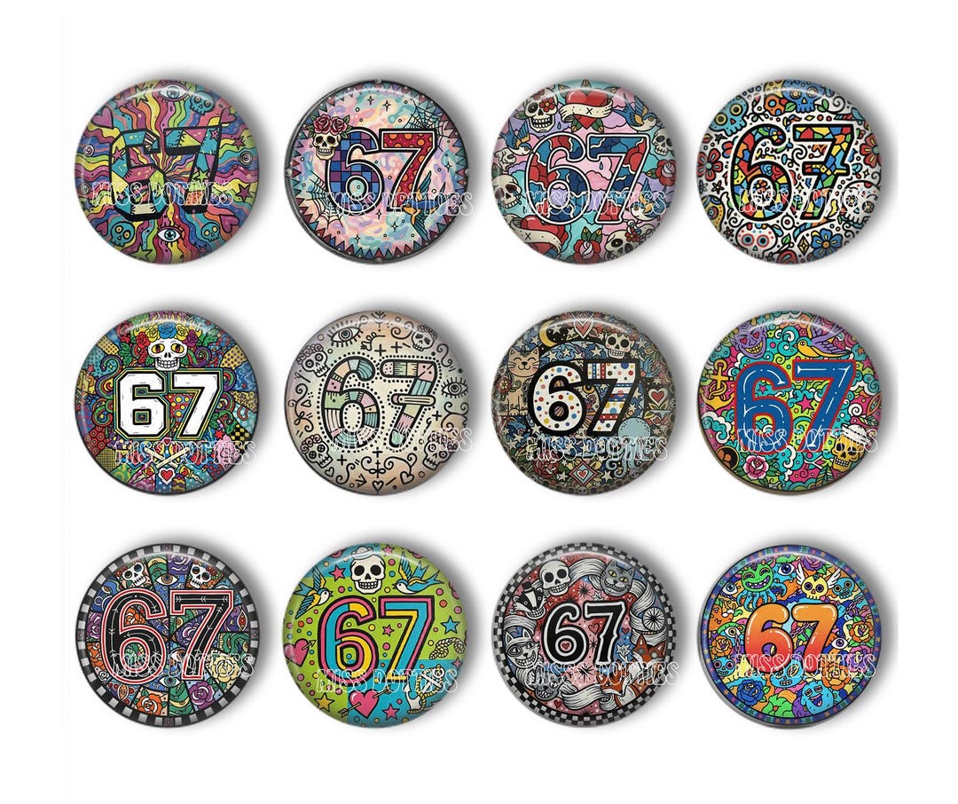 67 Pins, 67 Flat Backs, 67 Magnets, 67, 67 Lover Pin, 67 Lover Flat ...
