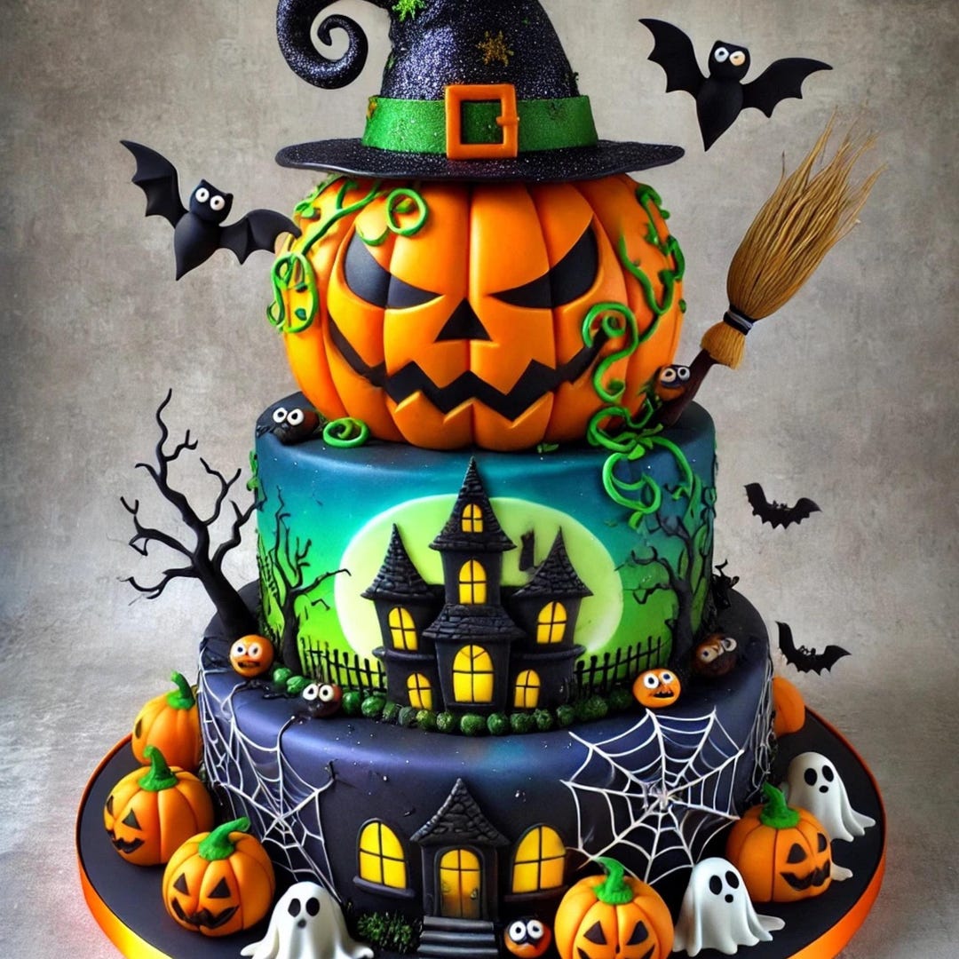 Spooky Halloween Cake: Haunted House, Pumpkins, and Witches' Delight/11 ...