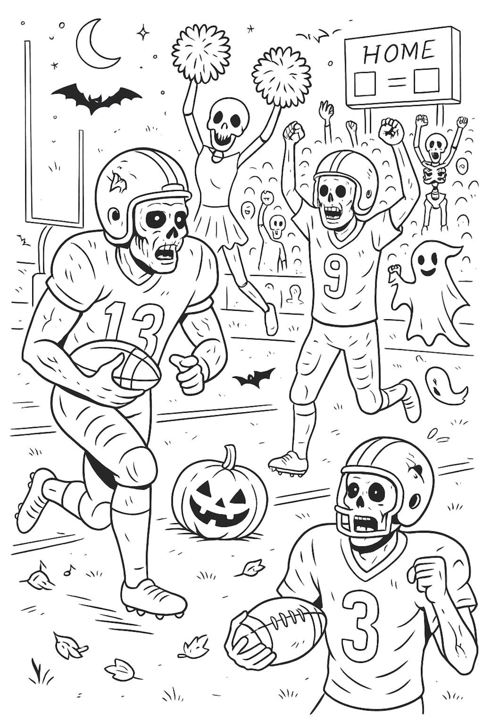 Football Halloween Coloring Pages/5pdf/football Coloring Page/fun ...