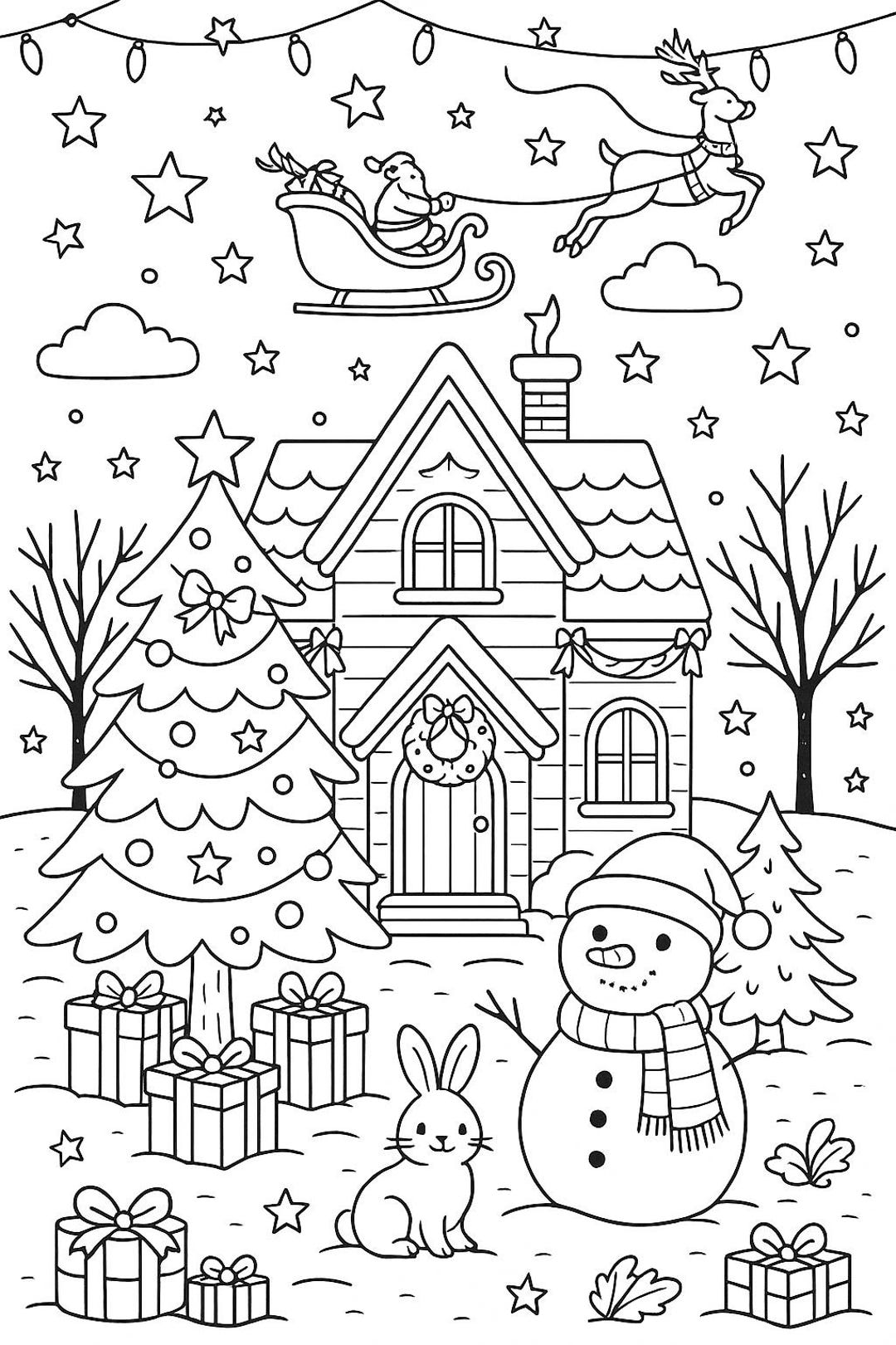 Christmas Coloring Pages Bundle | Printable Holiday Activity | Santa ...