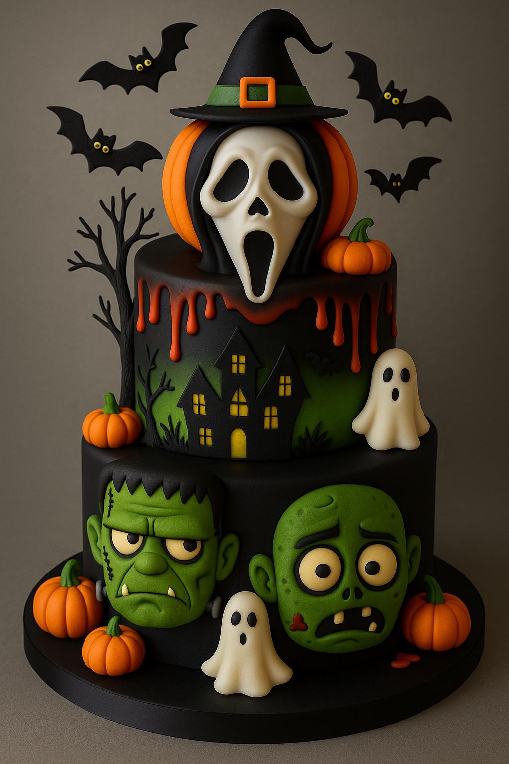 Ghostface Pumpkin, Haunted House & Monster Face/pdf/ghostface Cake ...