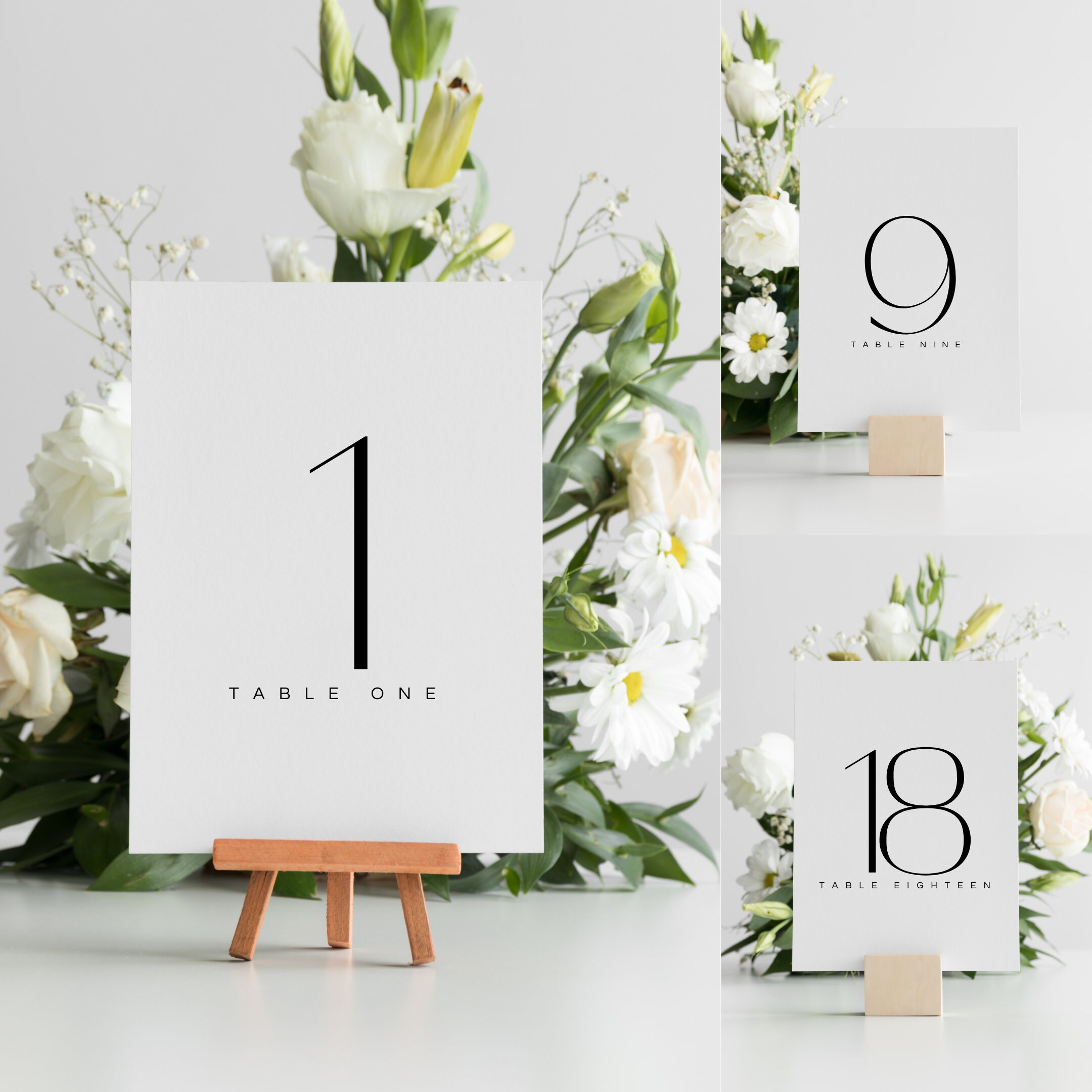 Minimalist Printable Table Numbers Bundle (PDF File) - Etsy