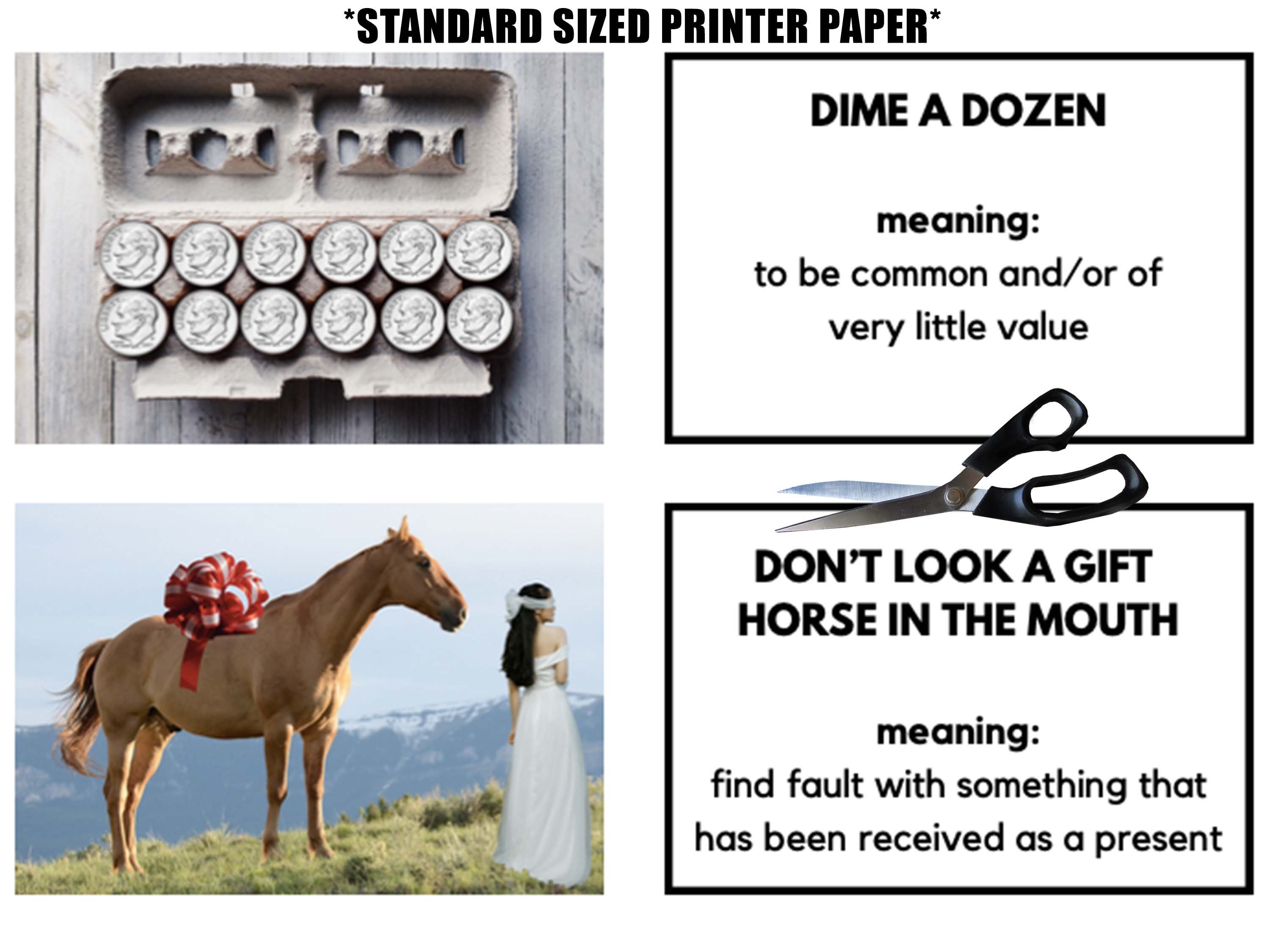 Common Phrase/idiom Flash Card Game • 100 Mnemonic Cards • Learn ...