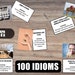 Common Phrase/idiom Flash Card Game • 100 Mnemonic Cards • Learn ...