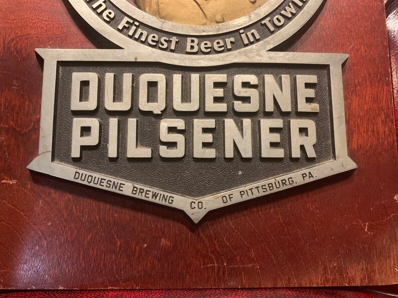 Antique Cast Aluminum Duquesne Pilsner Advertising Sign - Etsy