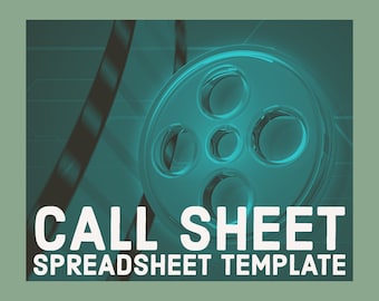 Film Call Sheet - Etsy
