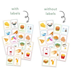 Food Flashcards Cards | Instant Download | Children’s Flashcards ...