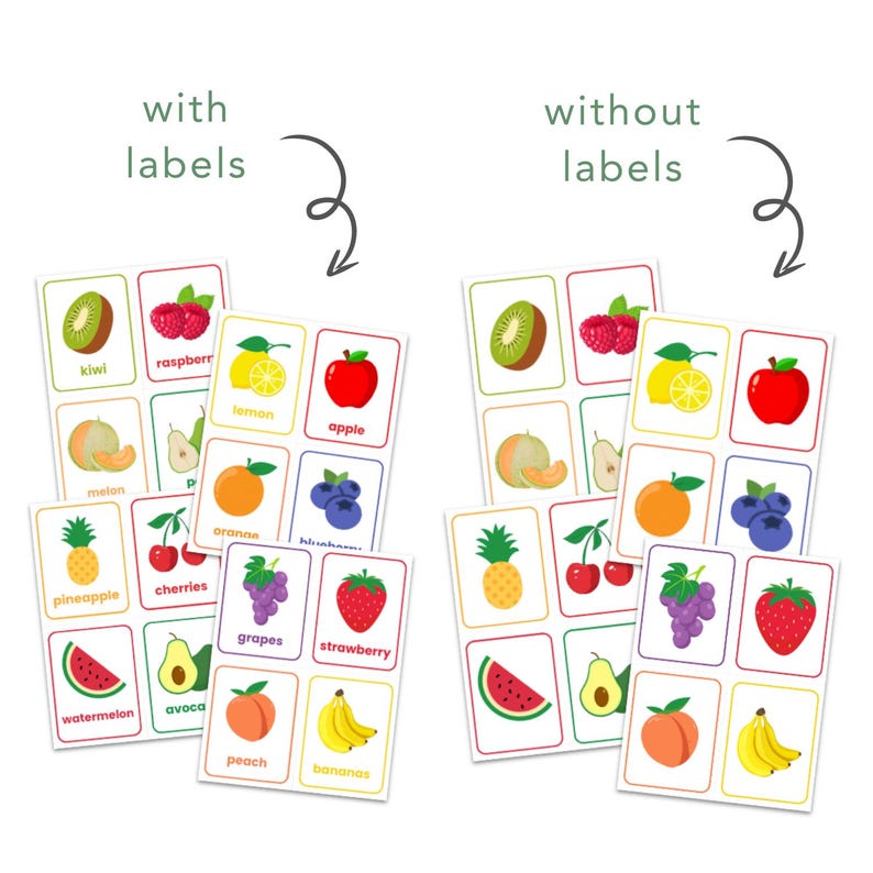 Fruits Flashcards Cards | Instant Download | Children’s Flashcards ...