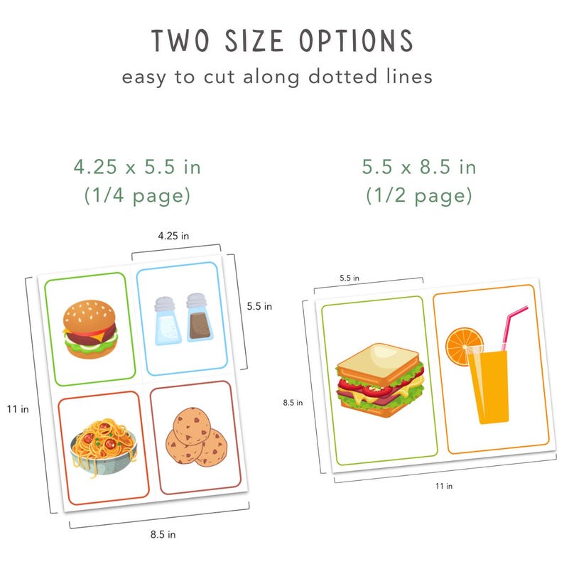 Food Flashcards Cards | Instant Download | Children’s Flashcards ...