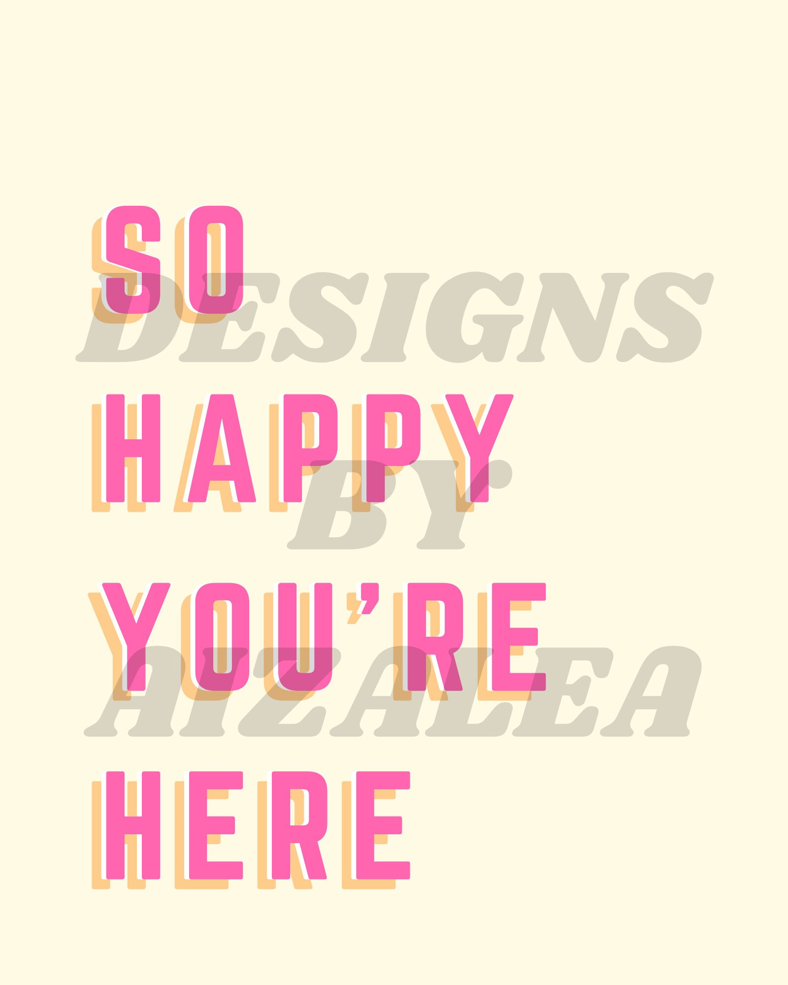 So Happy You're Here Cute Digital Print pink and Orange INSTANT ...
