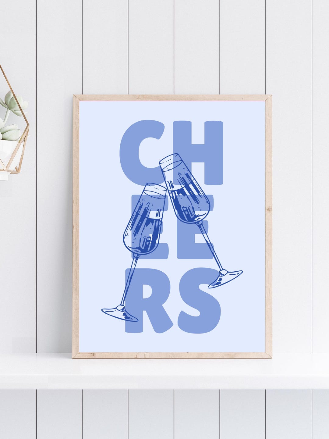 Cheers (blue) | Bar Cart Print | Digital Print INSTANT DOWNLOAD - Etsy