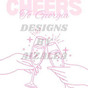 Cheers to Athens pink UGA Digital Prints INSTANT DOWNLOADS - Etsy