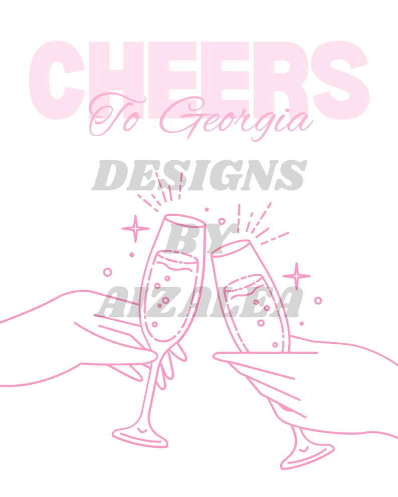 Cheers to Athens pink UGA Digital Prints INSTANT DOWNLOADS - Etsy