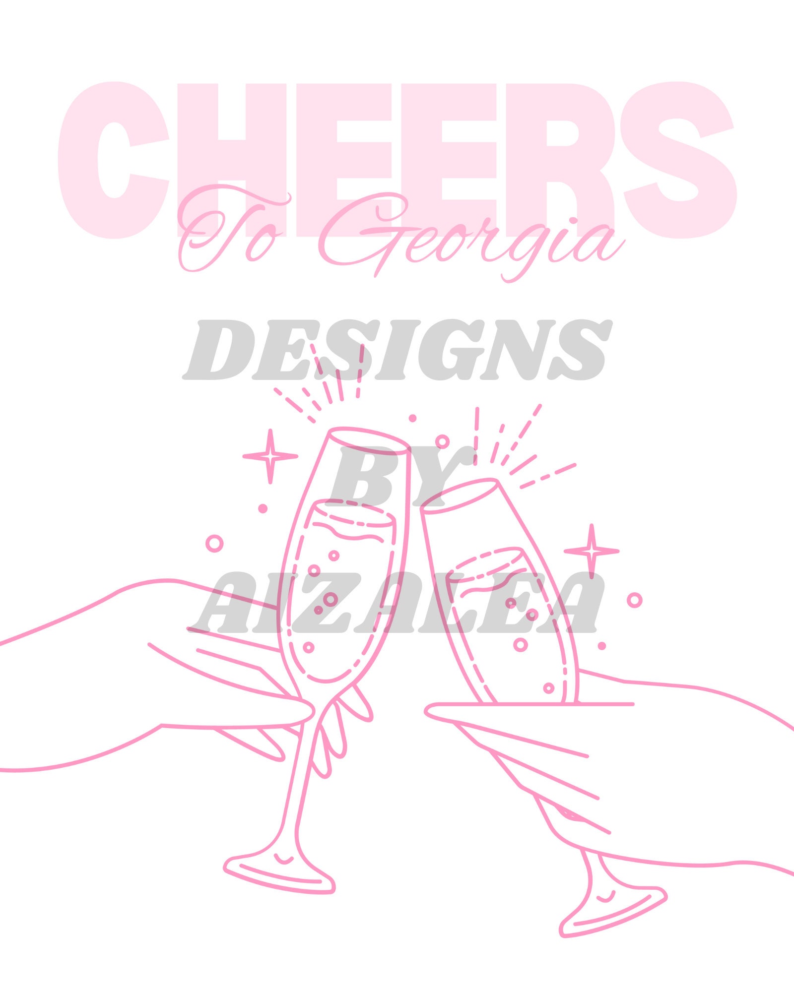 Cheers to Athens pink UGA Digital Prints INSTANT DOWNLOADS - Etsy
