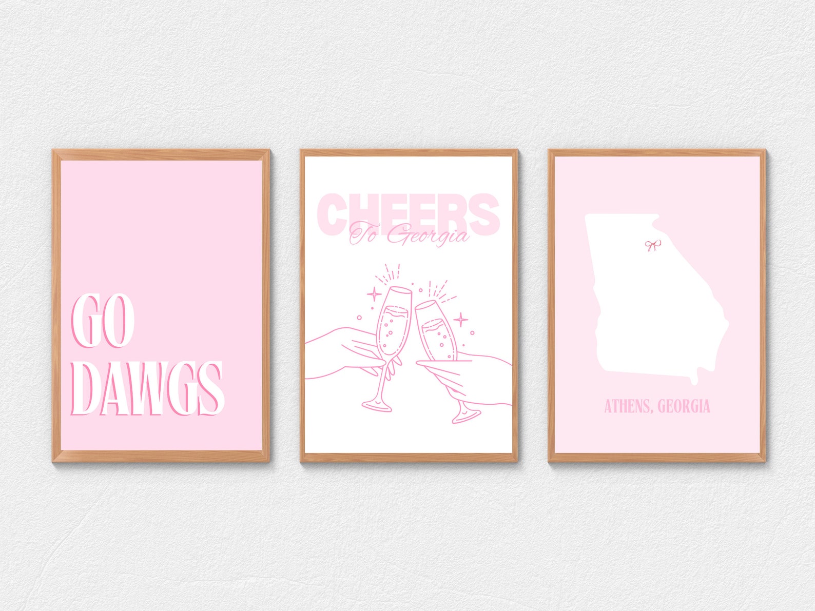 Cheers to Athens pink UGA Digital Prints INSTANT DOWNLOADS - Etsy