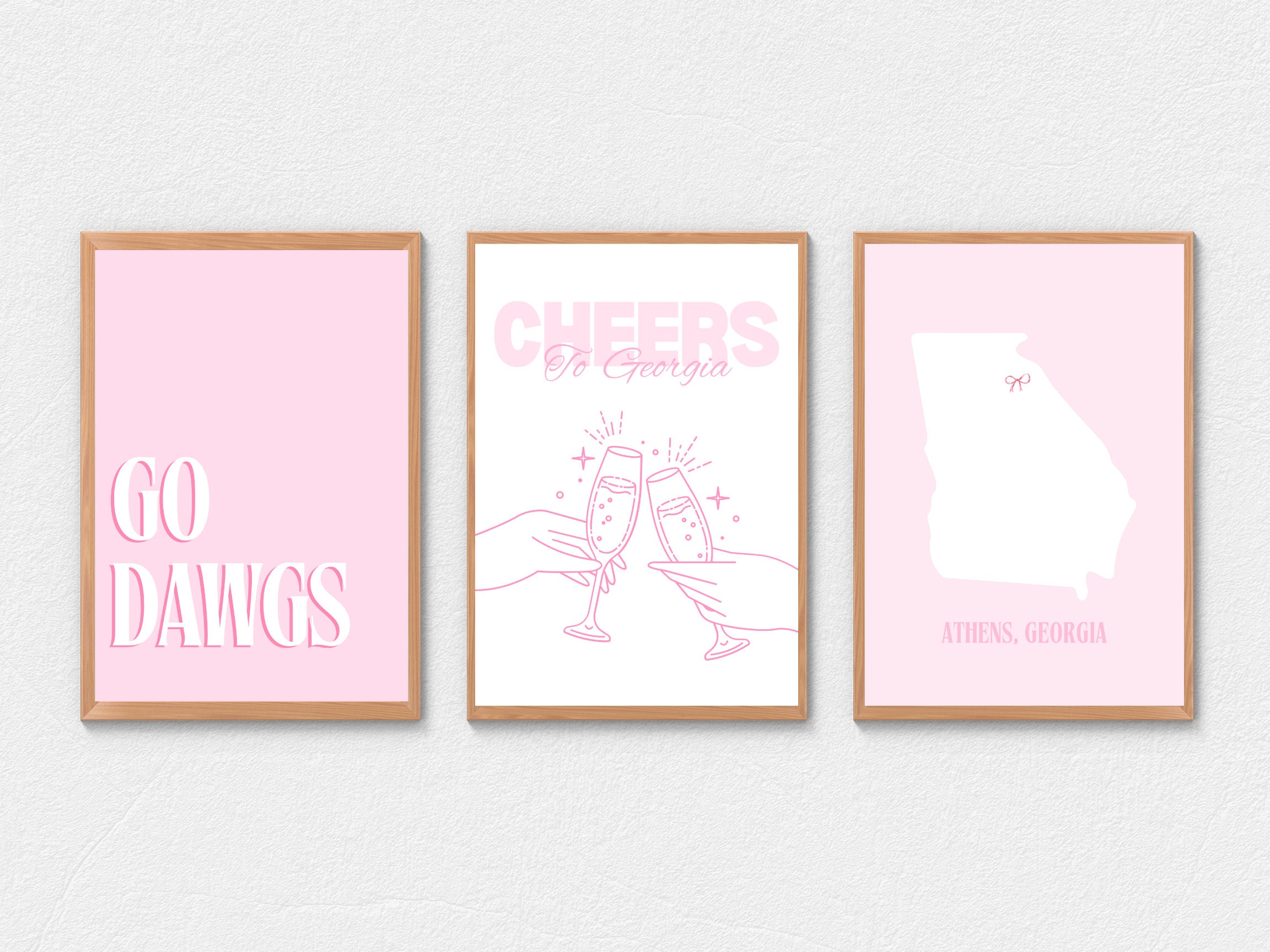 Cheers to Athens pink UGA Digital Prints INSTANT DOWNLOADS - Etsy