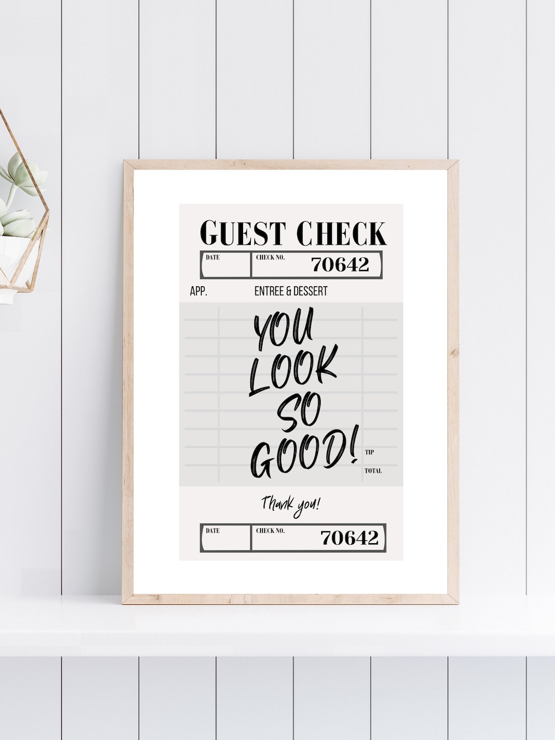 Guest Check "you Look so Good!" | Digital Print INSTANT DOWNLOAD - Etsy