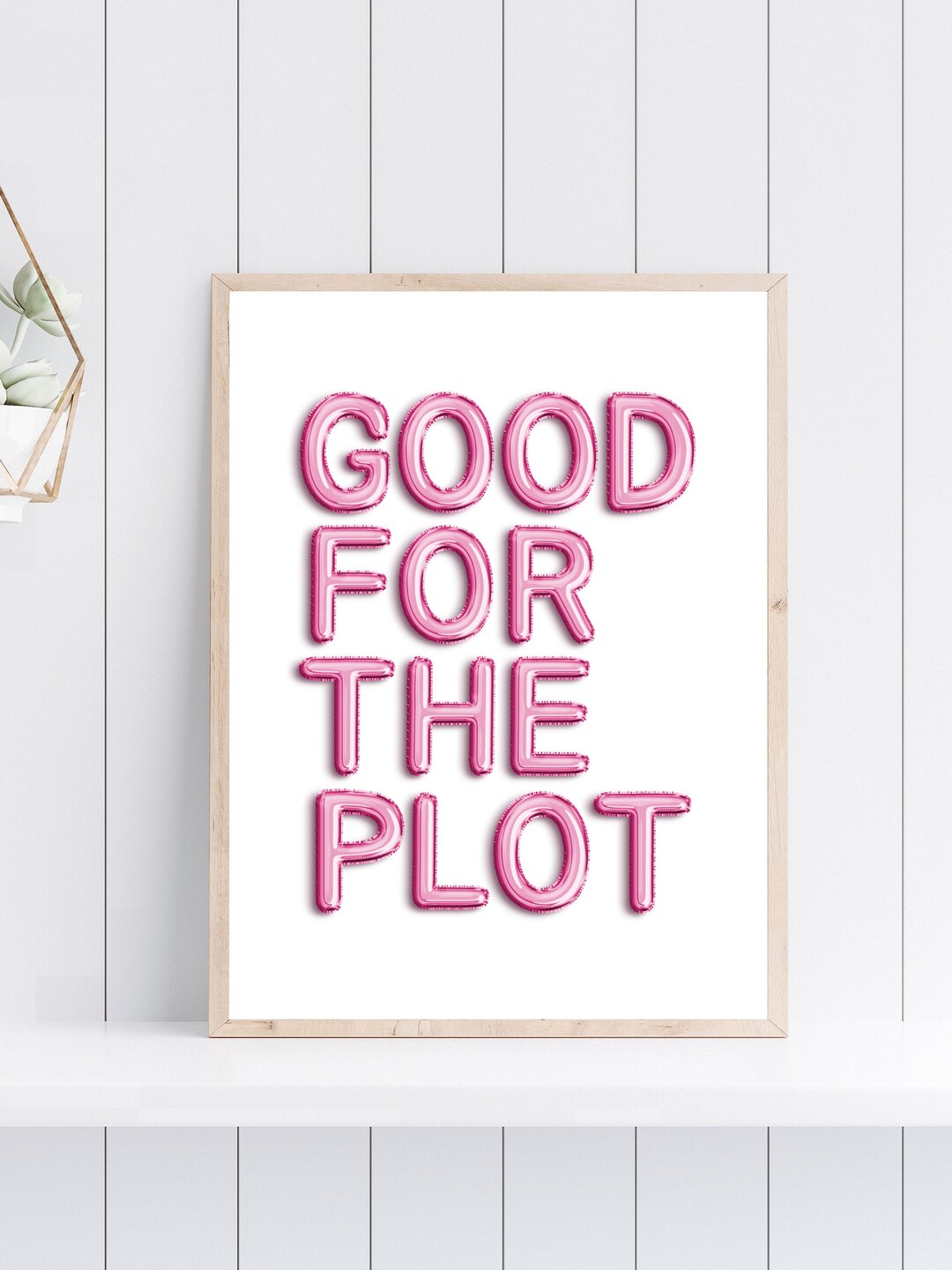 Good for the Plot Balloon Letters (pink) | Digital Print INSTANT ...