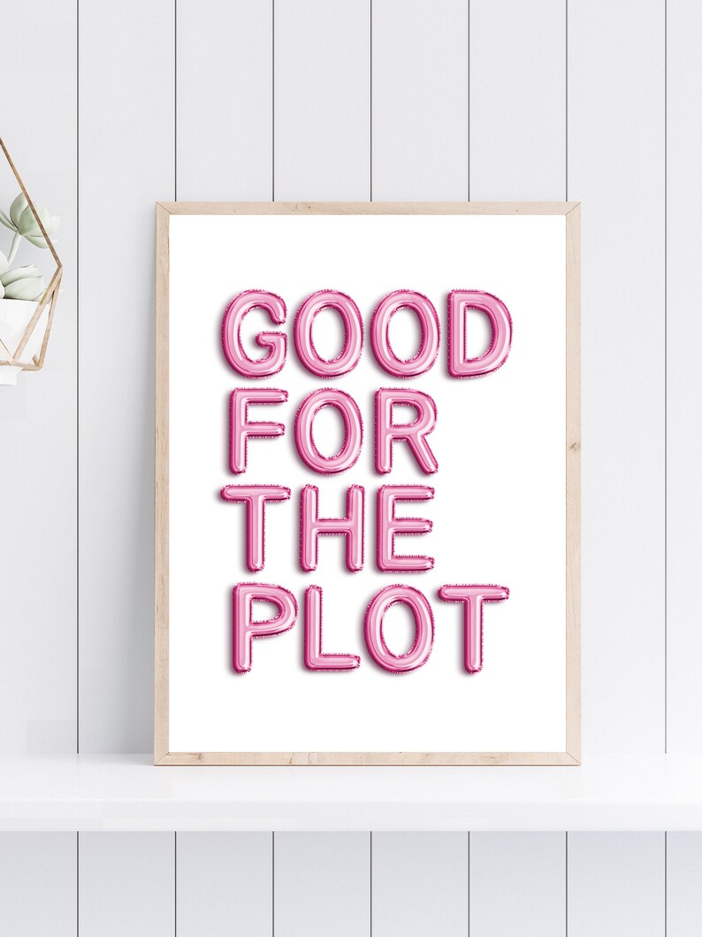 Good for the Plot Balloon Letters (pink) | Digital Print INSTANT ...