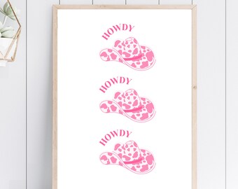 Pink Western Print | Howdy | Cowgirl Theme | JPG Print | Instant ...