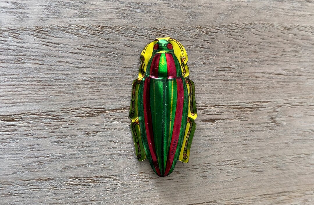 Vintage Insect Jewel Beetle Pin Lapel Badge Enamel Painted Tin - Etsy