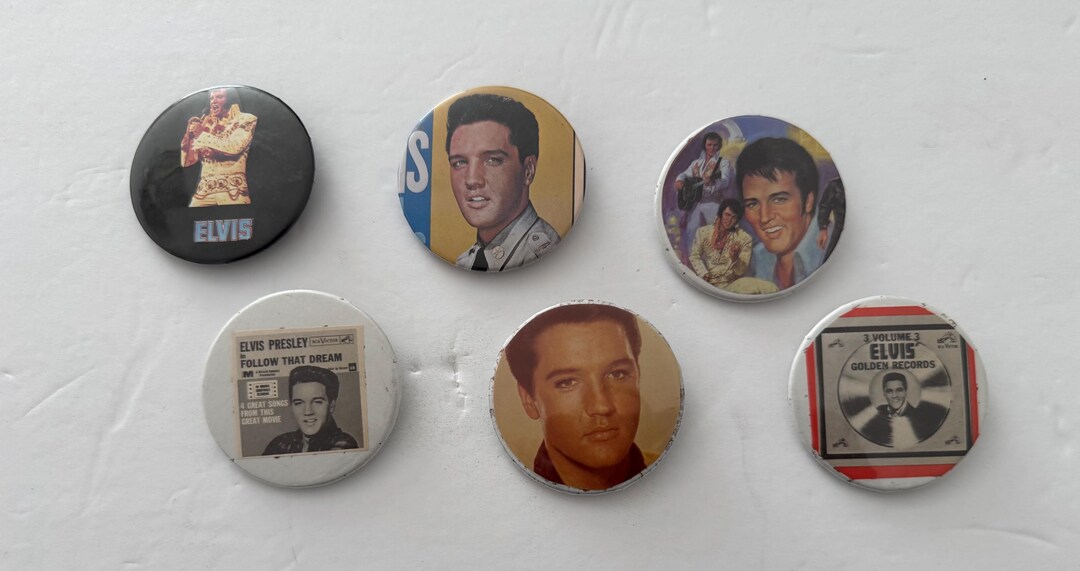Vintage Elvis Presley Metal Pinback Set Pin Lapel Badge - Etsy