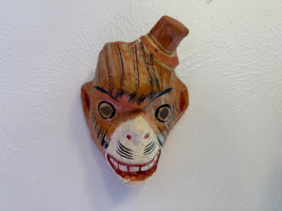Vintage Circus Monkey Paper Mache Carnival Mask - Etsy