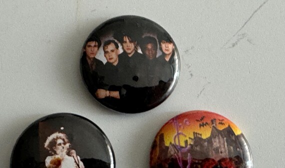 Vintage The Cure 3 button set Pin Lapel Badge - Gem