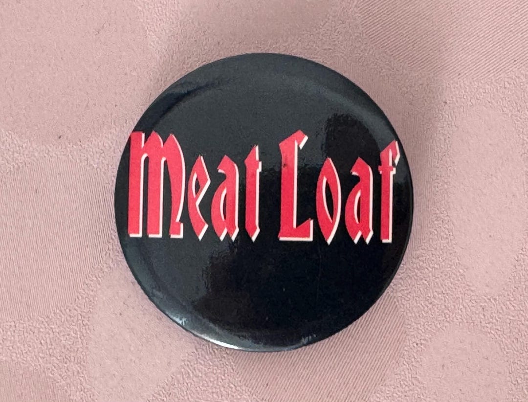 True Vintage 90s Meat Loaf Logo Pinback Button - Etsy