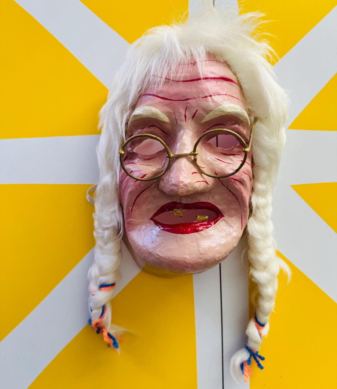 Vintage Paper Mache Old Woman Mask Halloween - Etsy