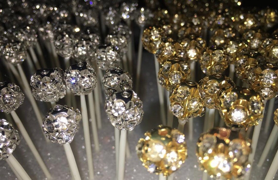20 Party Toothpick With Crystal Bead - Etsy