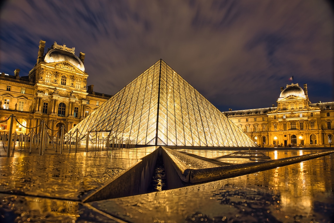The Louvre - Print - Etsy