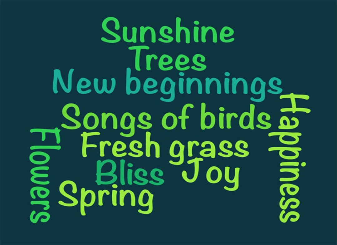 Printable Spring Word Cloud Word Art - Etsy