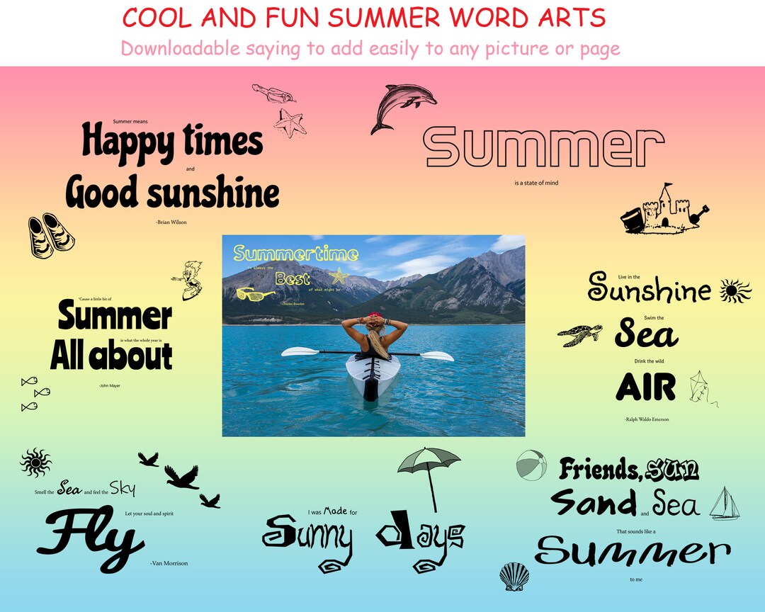 BIG PACK-8 Cool and Fun Summer Word Arts-it's Time for Fun in the SUN ...