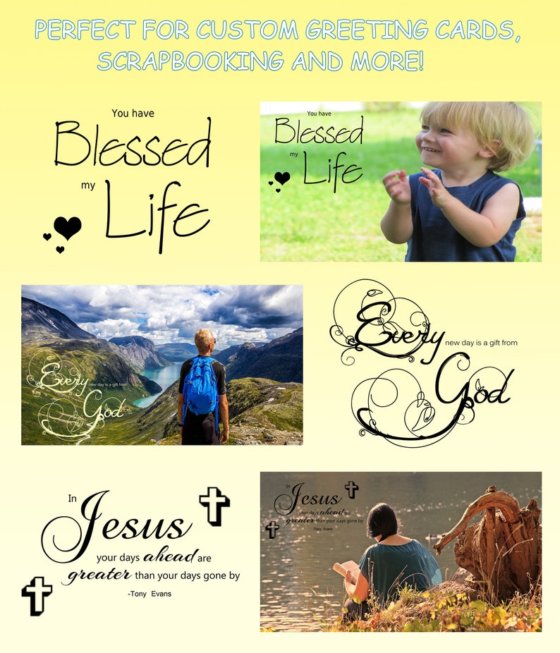 6 Religious Word Art Quotes-celebrate GOD'S LOVE Every - Etsy