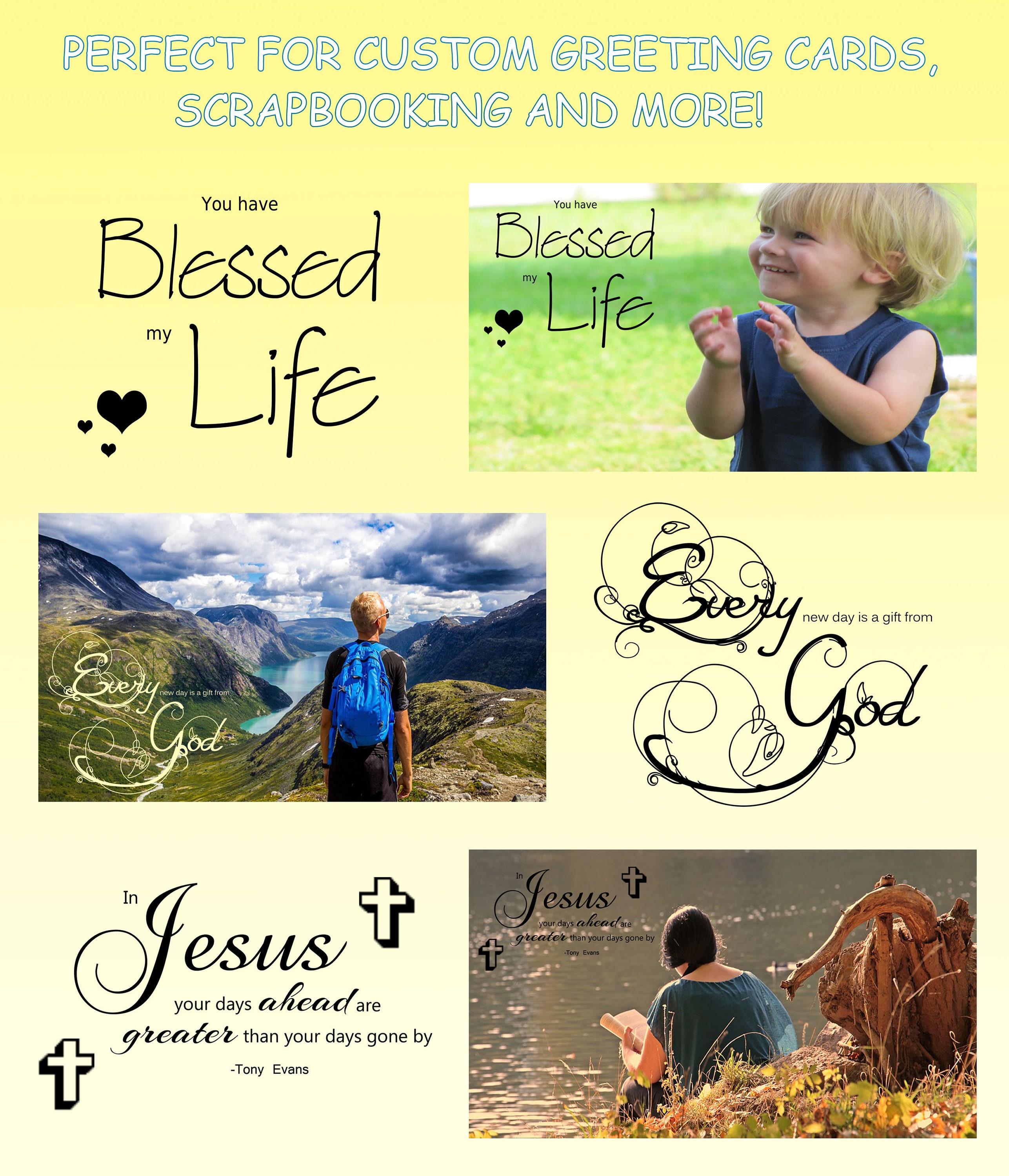 6 Religious Word Art Quotes-celebrate GOD'S LOVE Every - Etsy