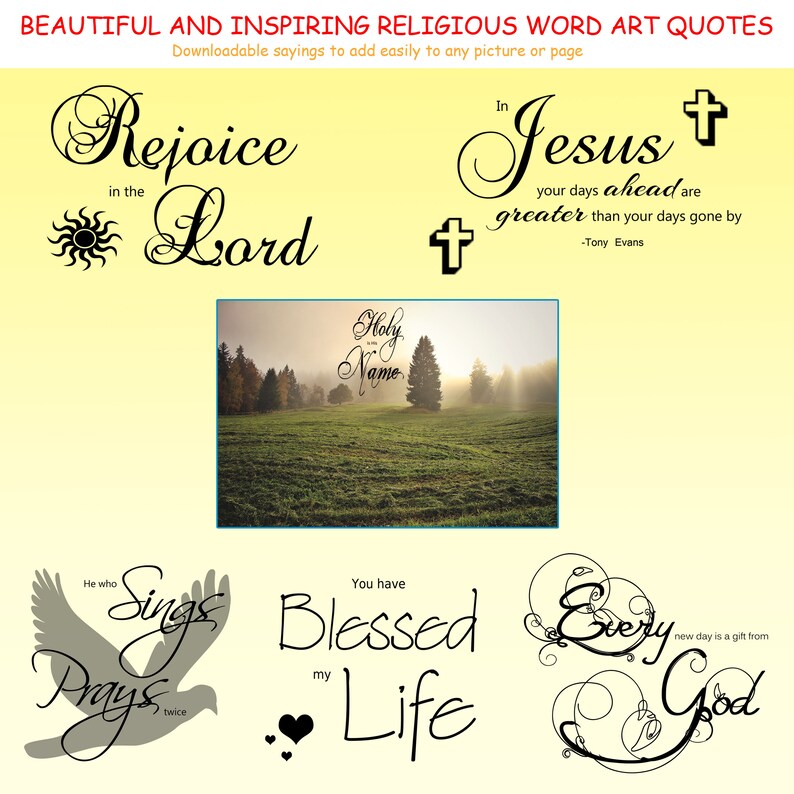 6 Religious Word Art Quotes-celebrate GOD'S LOVE Every Day! - Etsy